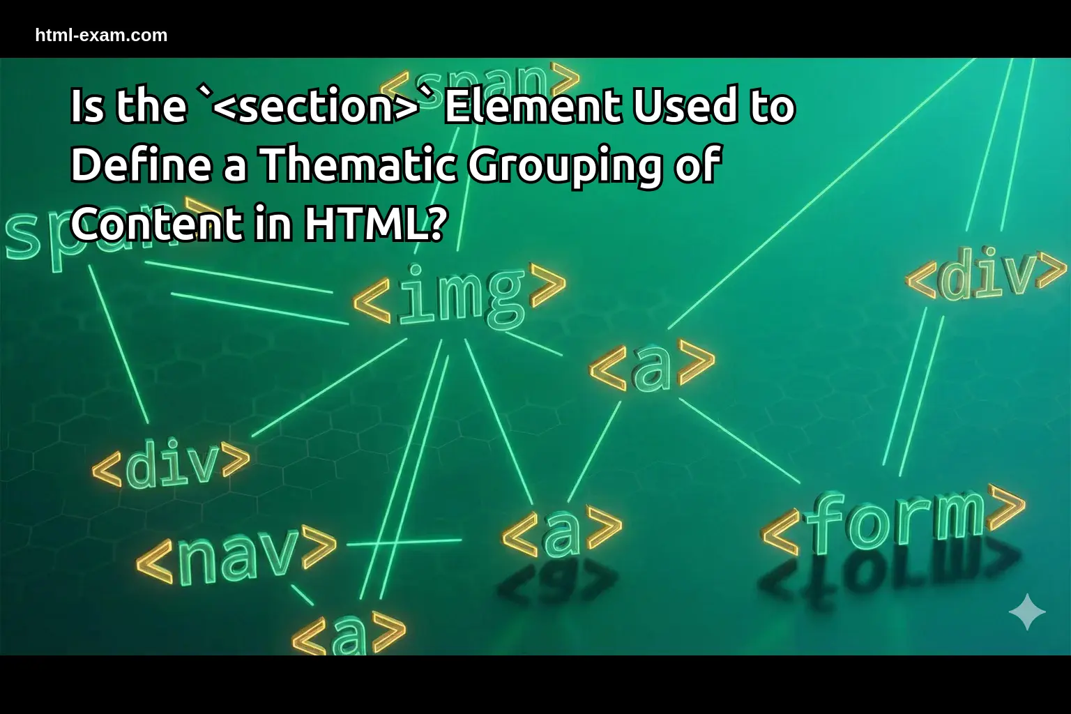 Is the ` ` Element Used to Define a Thematic Grouping of Content in HTML?